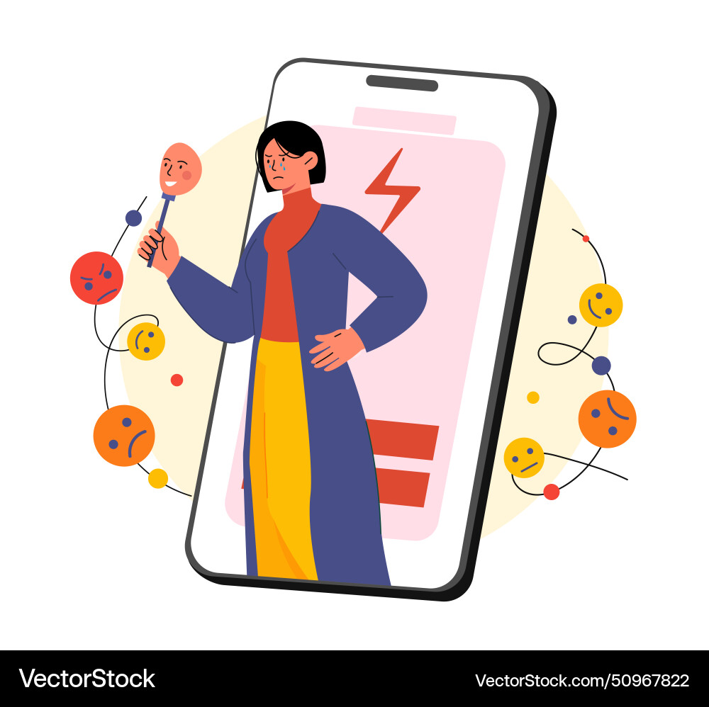 Woman with negative emotions Royalty Free Vector Image