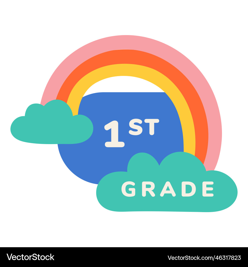 1st grade rainbow label Royalty Free Vector Image
