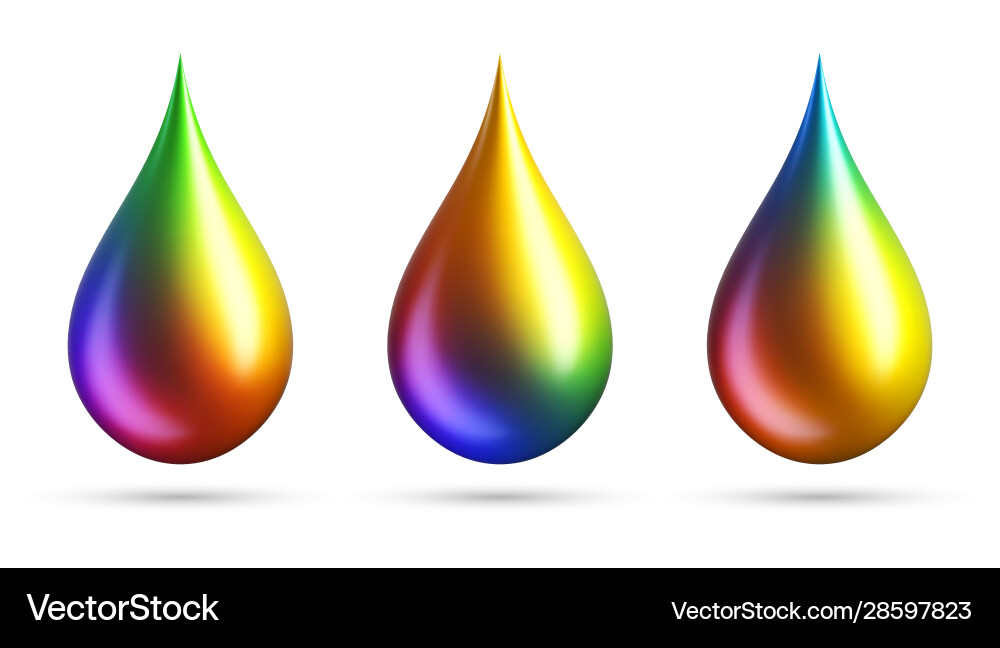 Colorful gradient drops on white background Vector Image
