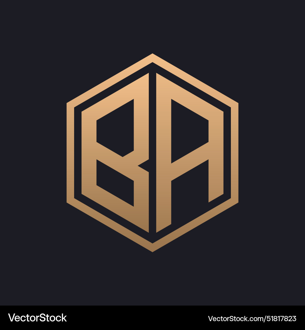 Elegant hexagon letter ba logo design initial Vector Image