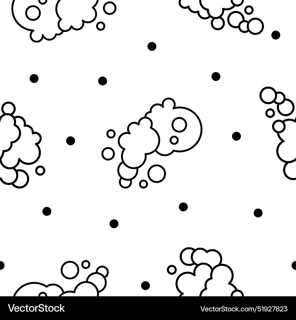 Foam soap seamless pattern coloring page Vector Image