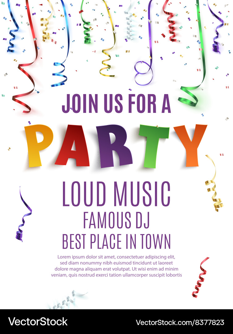 Party poster template Royalty Free Vector Image