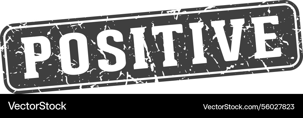 Positive rectangular sign positive stamp Vector Image