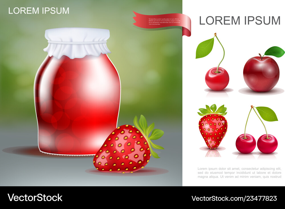 Realistic tasty berry jam template Royalty Free Vector Image