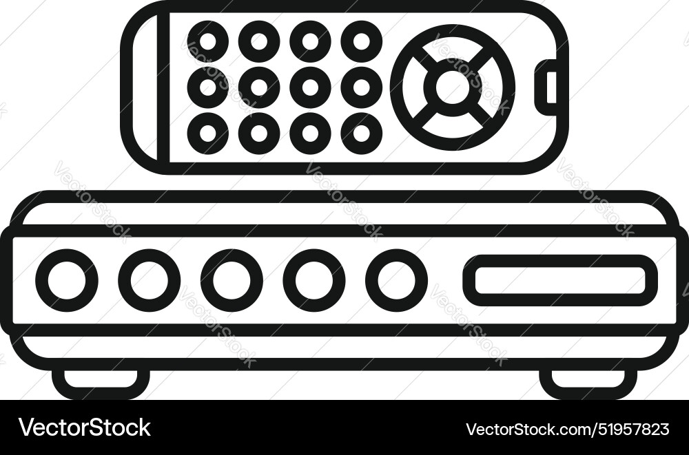 Receiver and remote control lying on white Vector Image