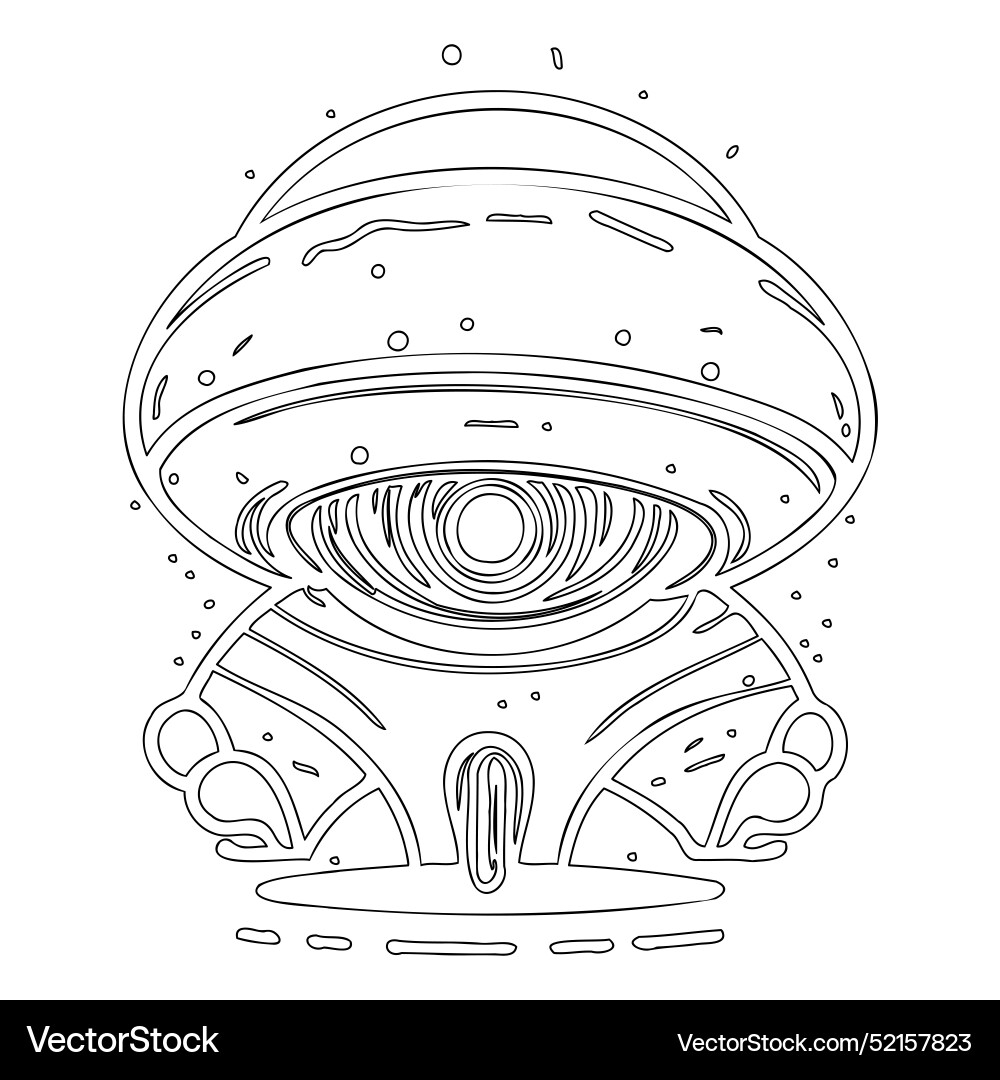 Ufo outline sketch Royalty Free Vector Image - VectorStock