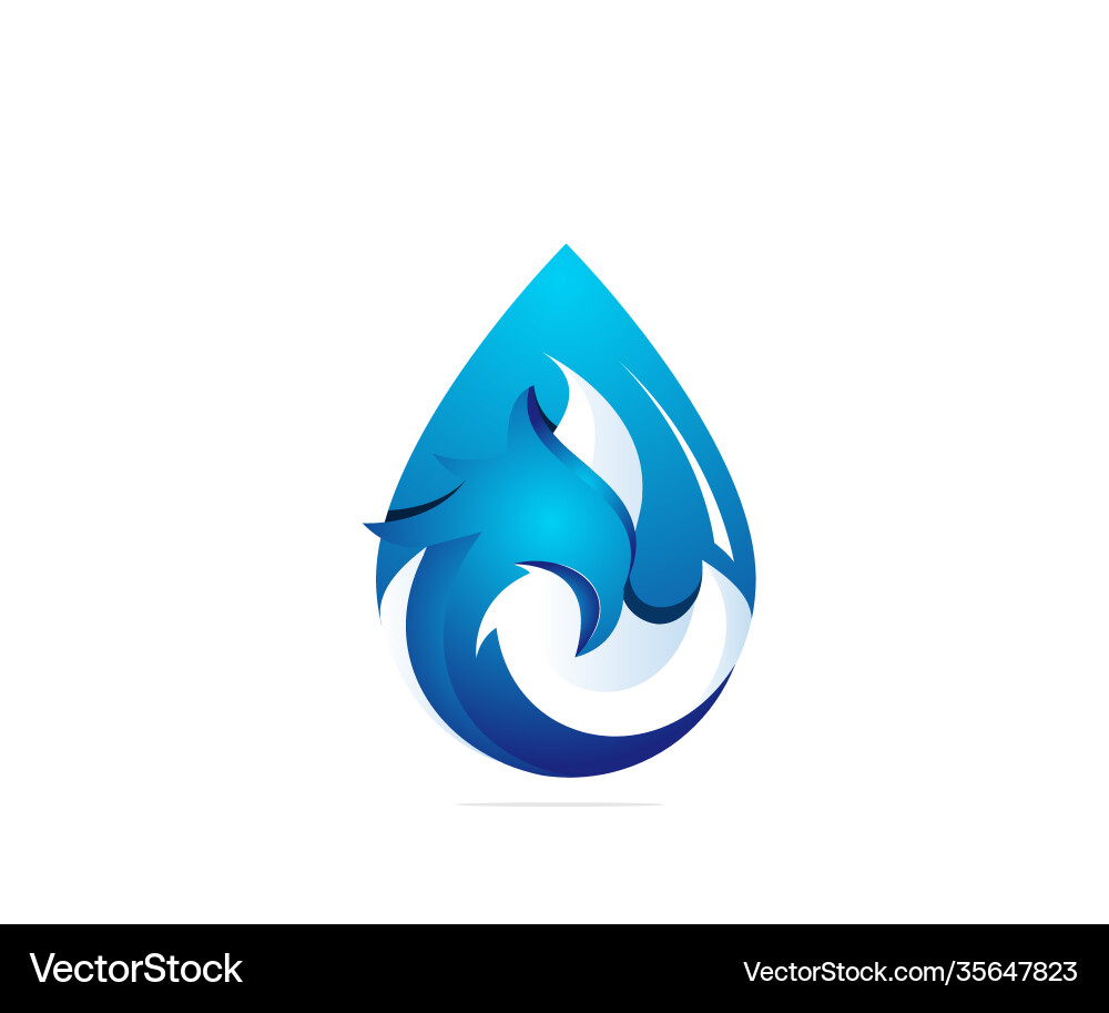 Water Falcon Logo Icon Royalty Free Vector Image
