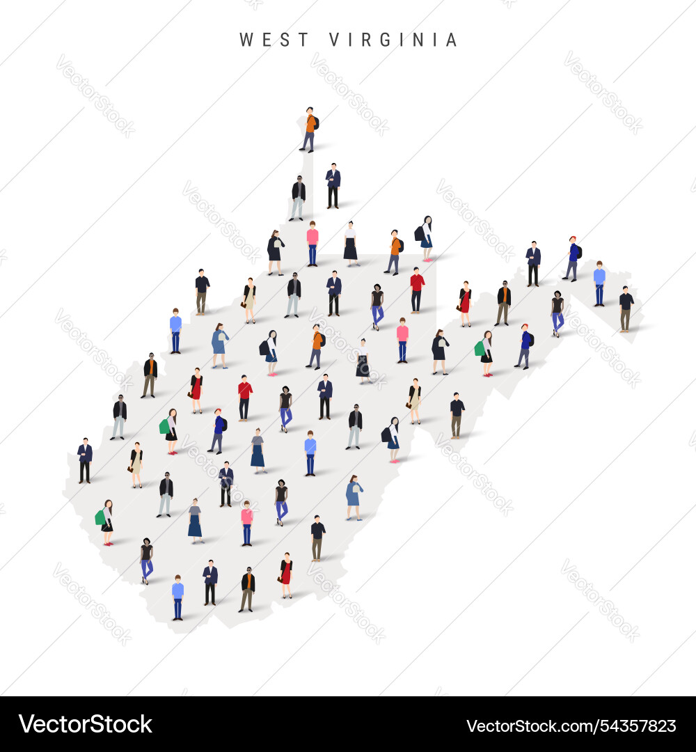 West virginia us state population map large group Vector Image