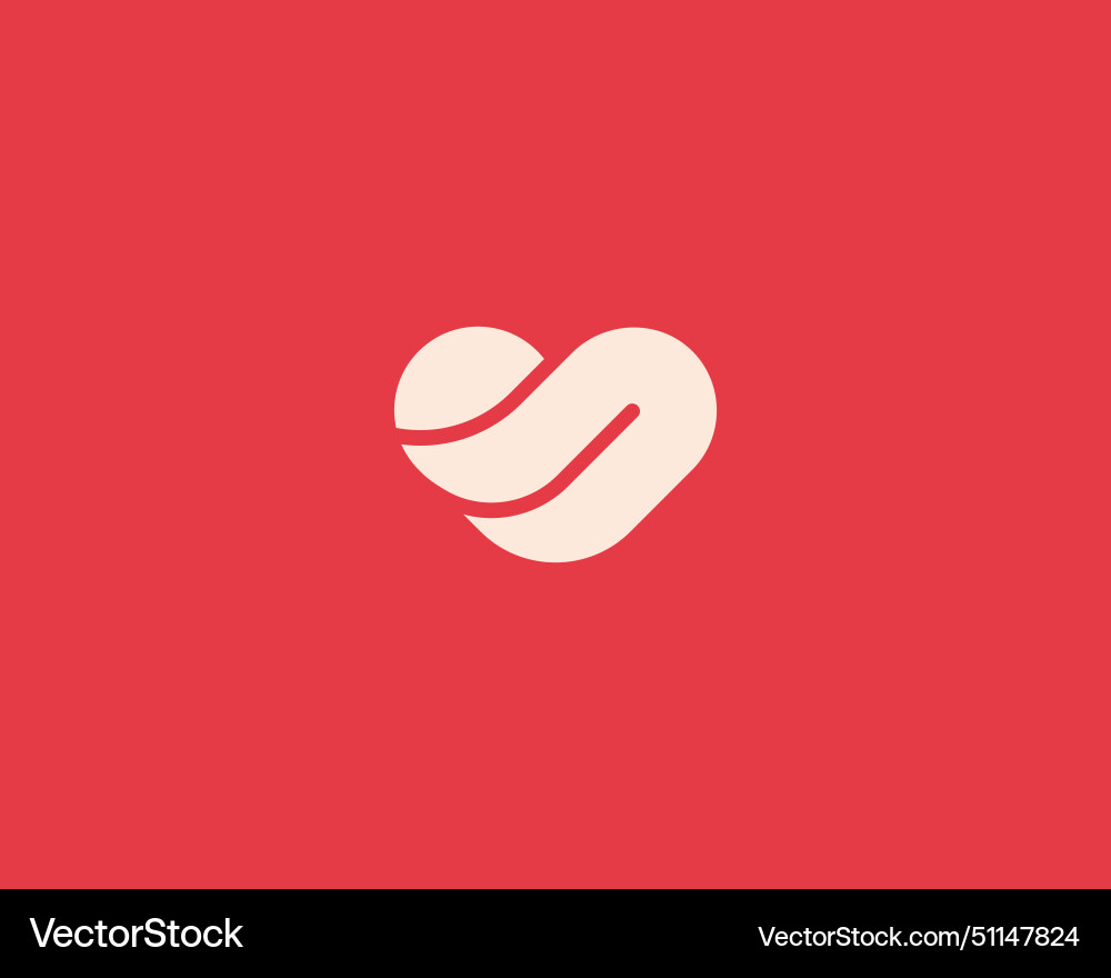 Abstract red heart logotype creative love feeling Vector Image