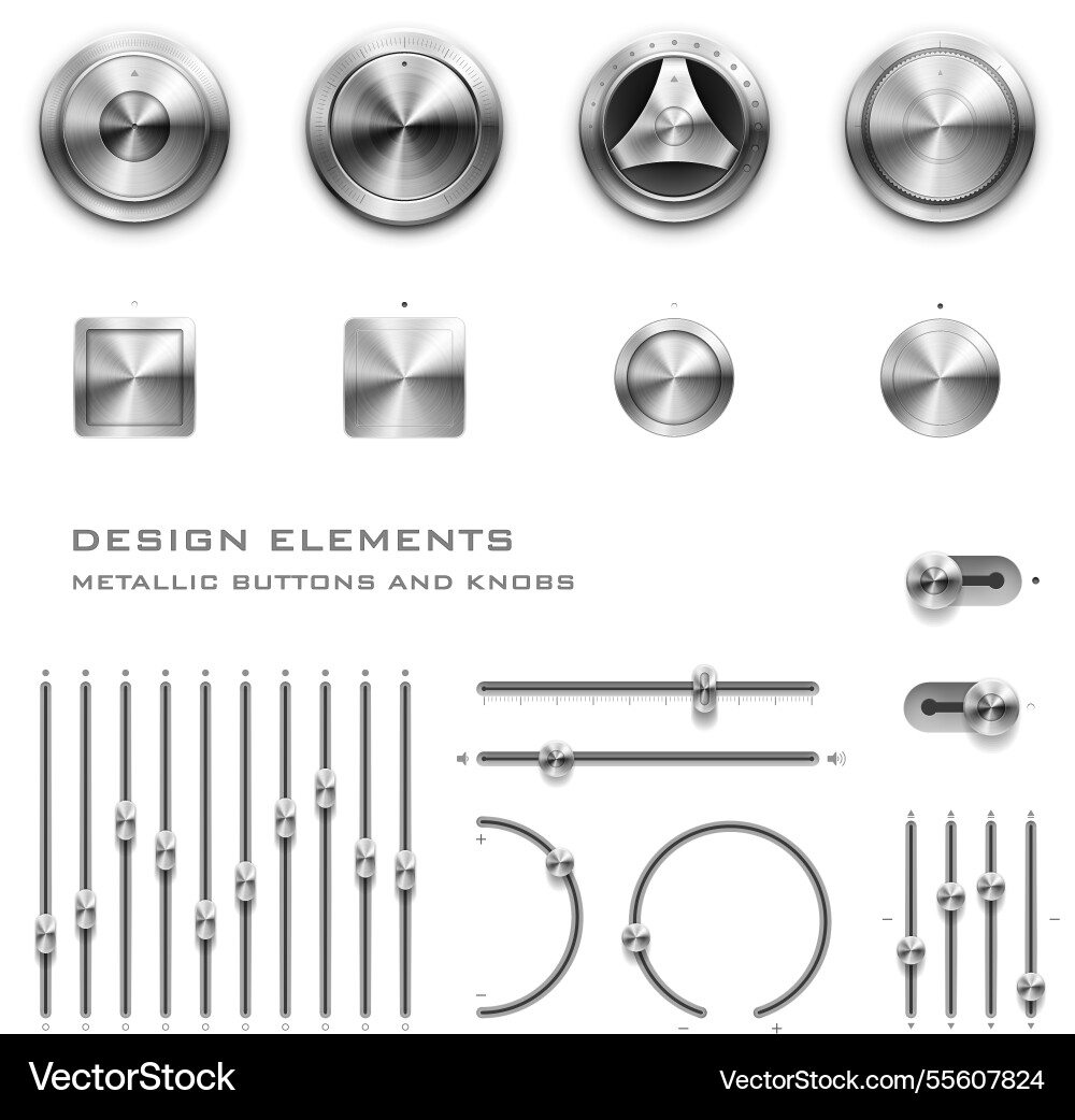 Buttons and knobs concept Royalty Free Vector Image