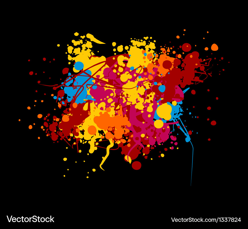 Color blob on black background Royalty Free Vector Image