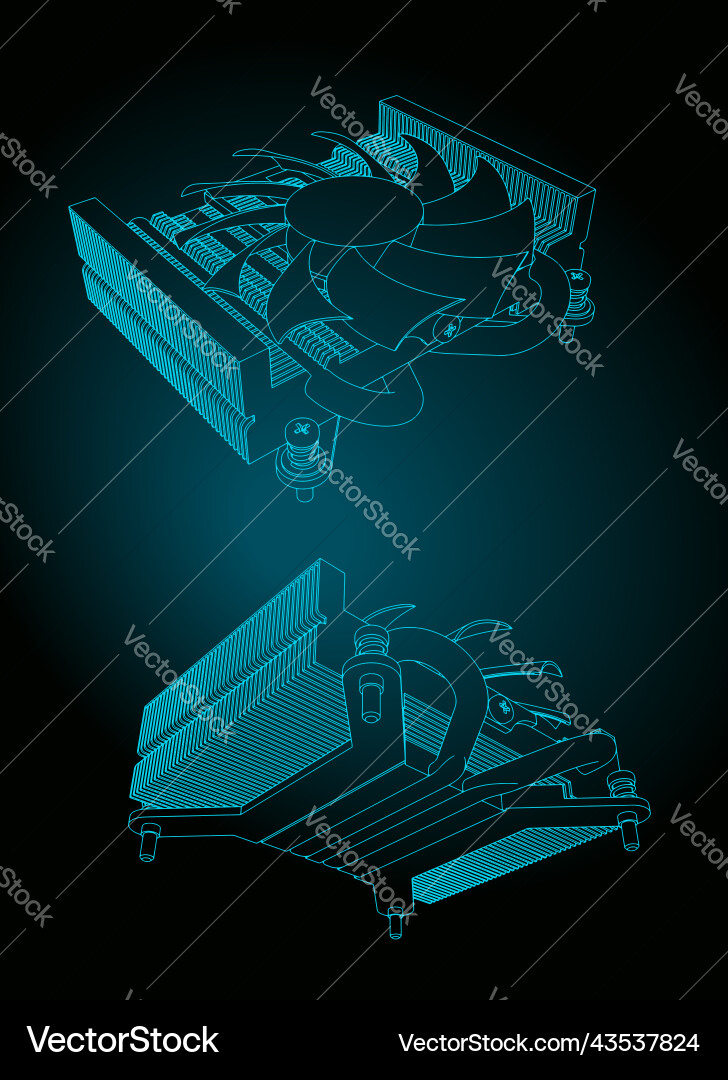 Cpu cooler Royalty Free Vector Image - VectorStock
