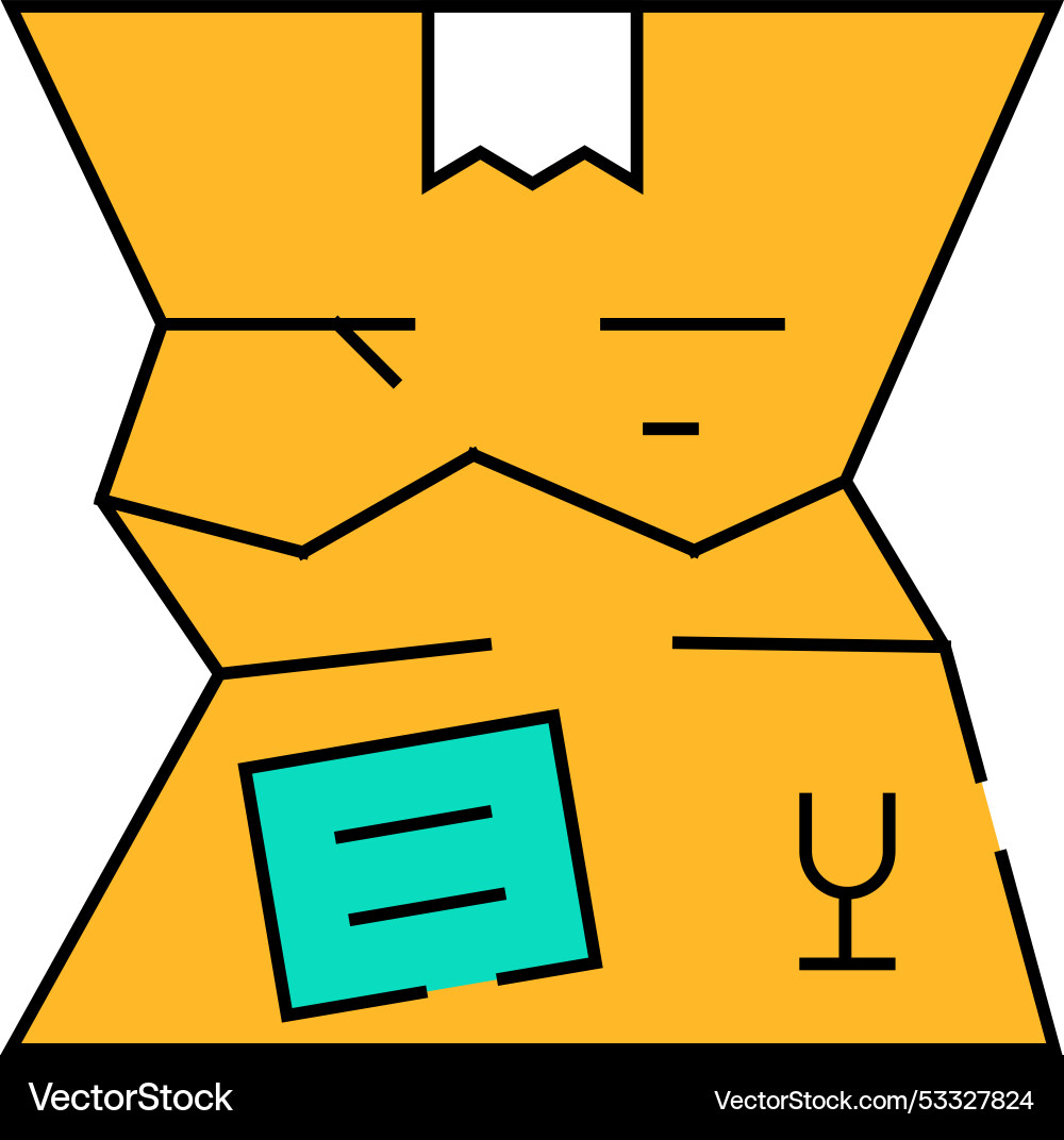 Crashed damage box icon color Royalty Free Vector Image