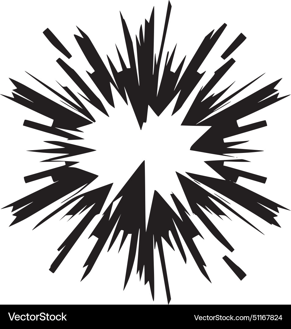Explosion - black and white isolated icon Vector Image