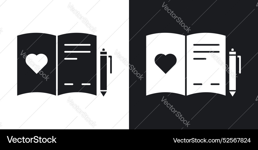 Guests book icon set on white background Vector Image