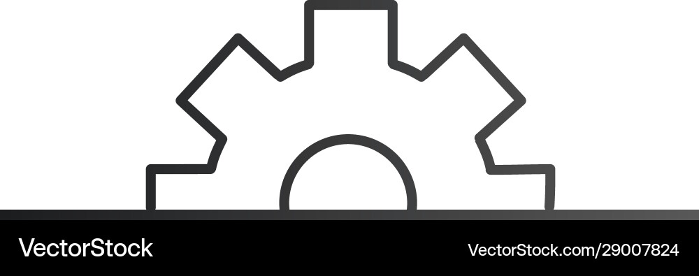 Half gear settings icon cogwheel mechanism Vector Image