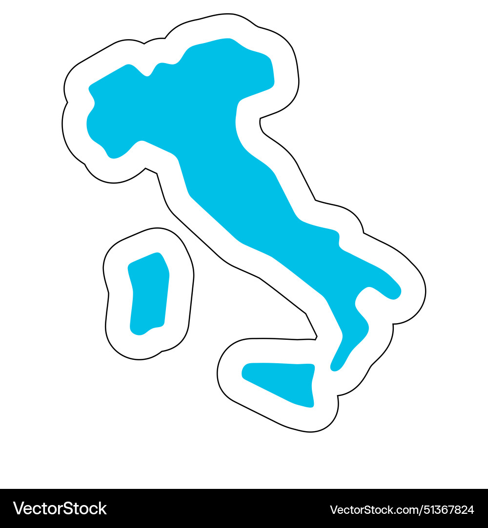 Italy country map sticker Royalty Free Vector Image