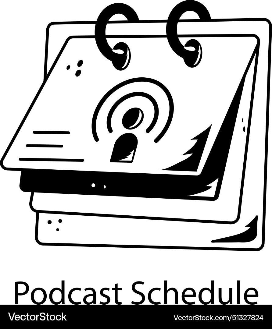 Podcast schedule Royalty Free Vector Image - VectorStock
