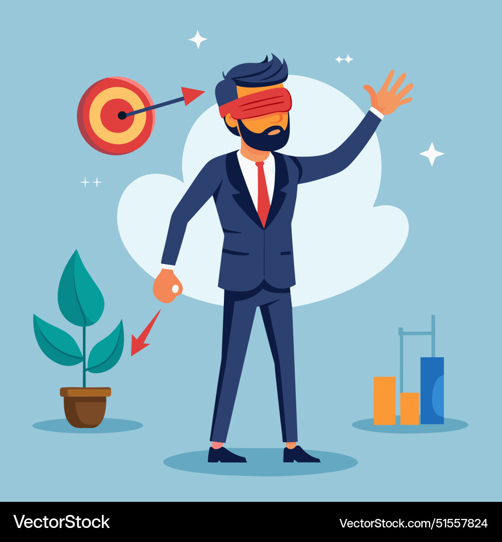 Unclear target or blind business vision Royalty Free Vector