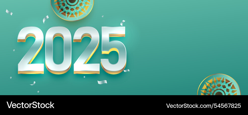 3d 2025 new year lettering banner with text space Vector Image