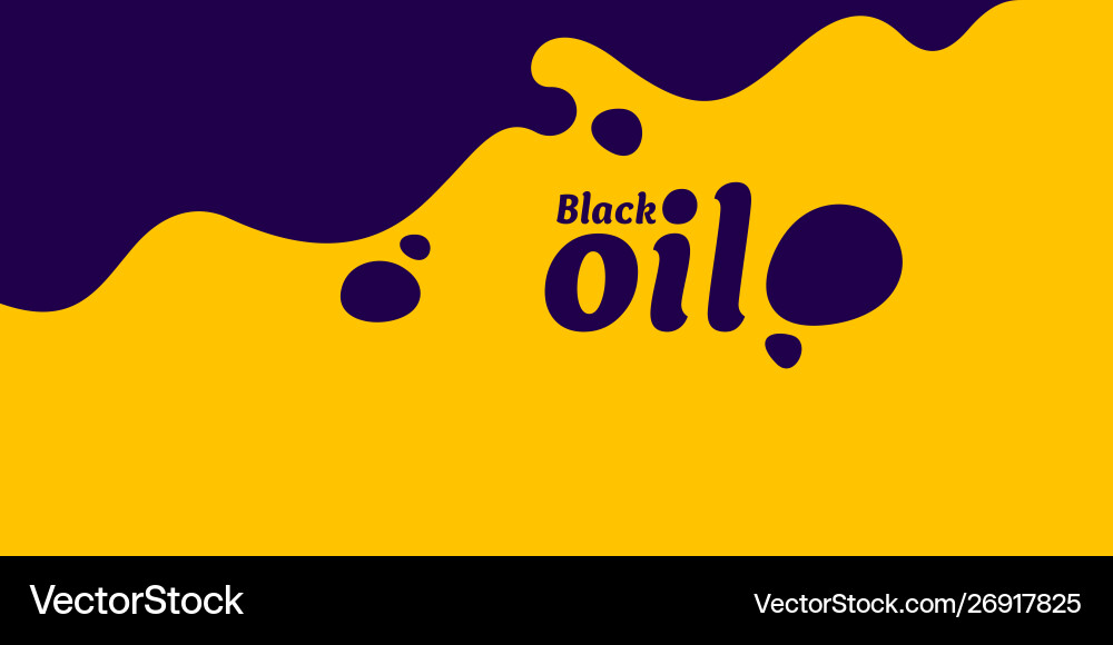 Black oil stain on bright yellow background Vector Image
