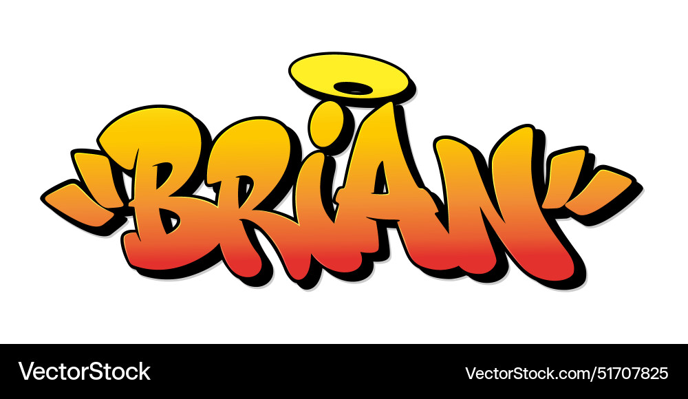 Brian name in graffiti style Royalty Free Vector Image