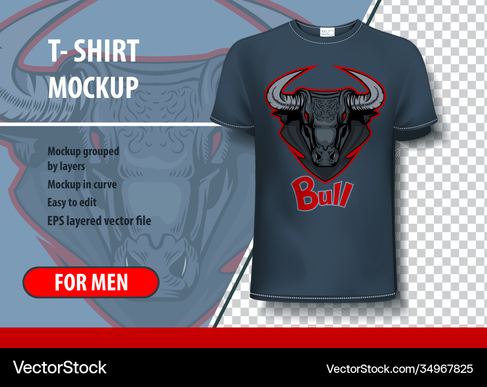 Bull head layout editable template Royalty Free Vector Image