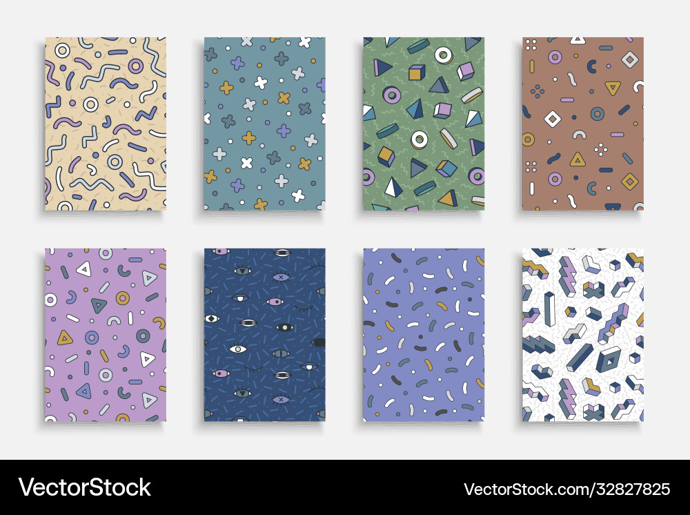 Collection colorful contemporary covers Royalty Free Vector