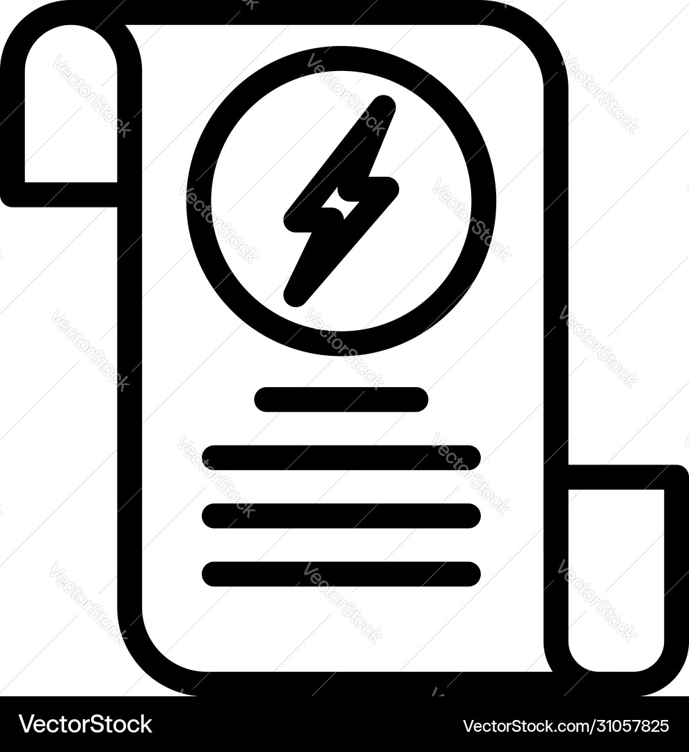 Electricity bill icon outline style Royalty Free Vector