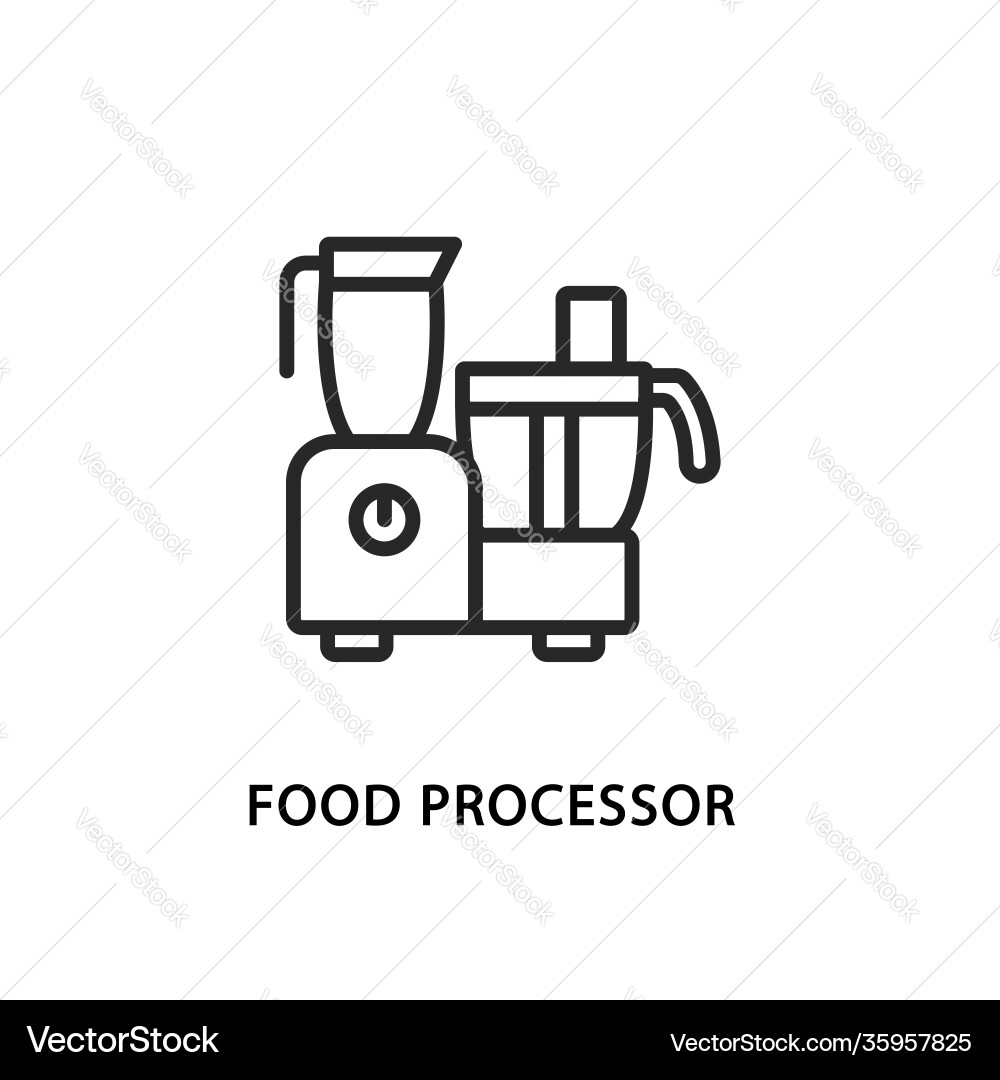 Food processor flat line icon Royalty Free Vector Image