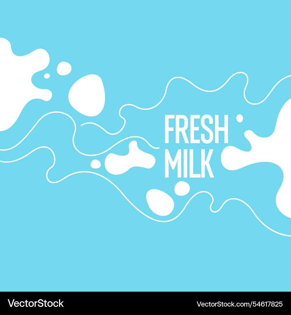 Modern poster fresh milk with splashes on a Vector Image