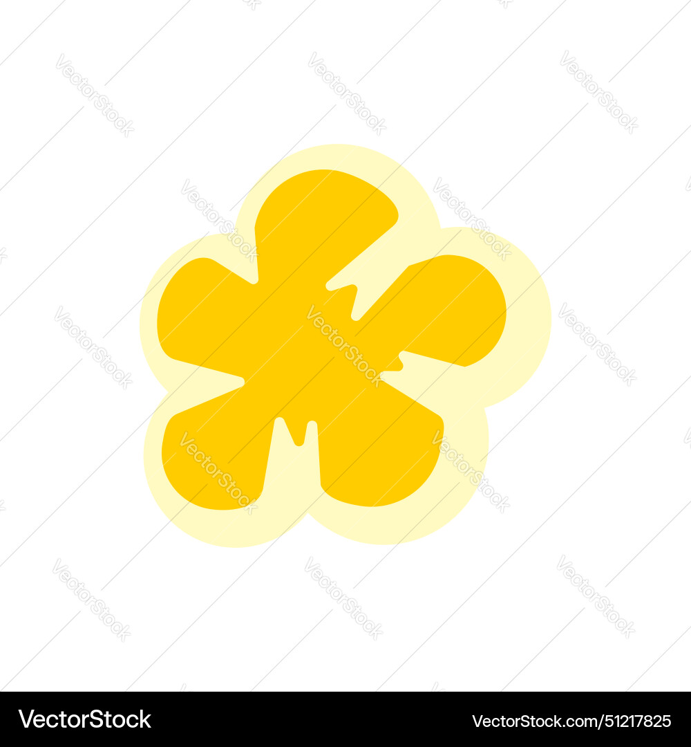 Popcorn piece isolated sweetness snack Royalty Free Vector