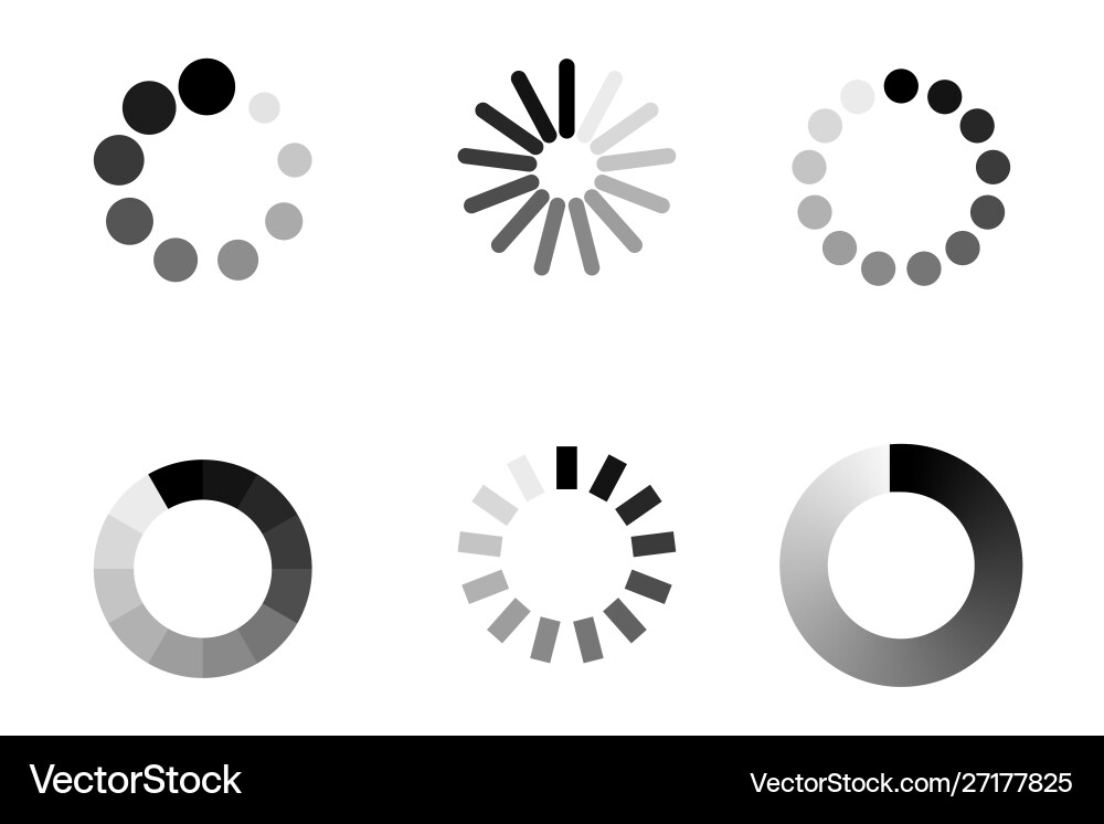Progress bar loading icon load download process Vector Image