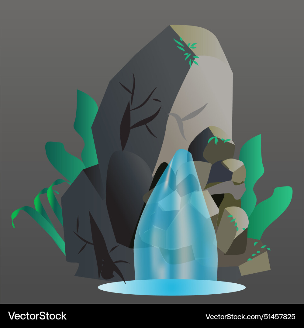 Rock and water source Royalty Free Vector Image