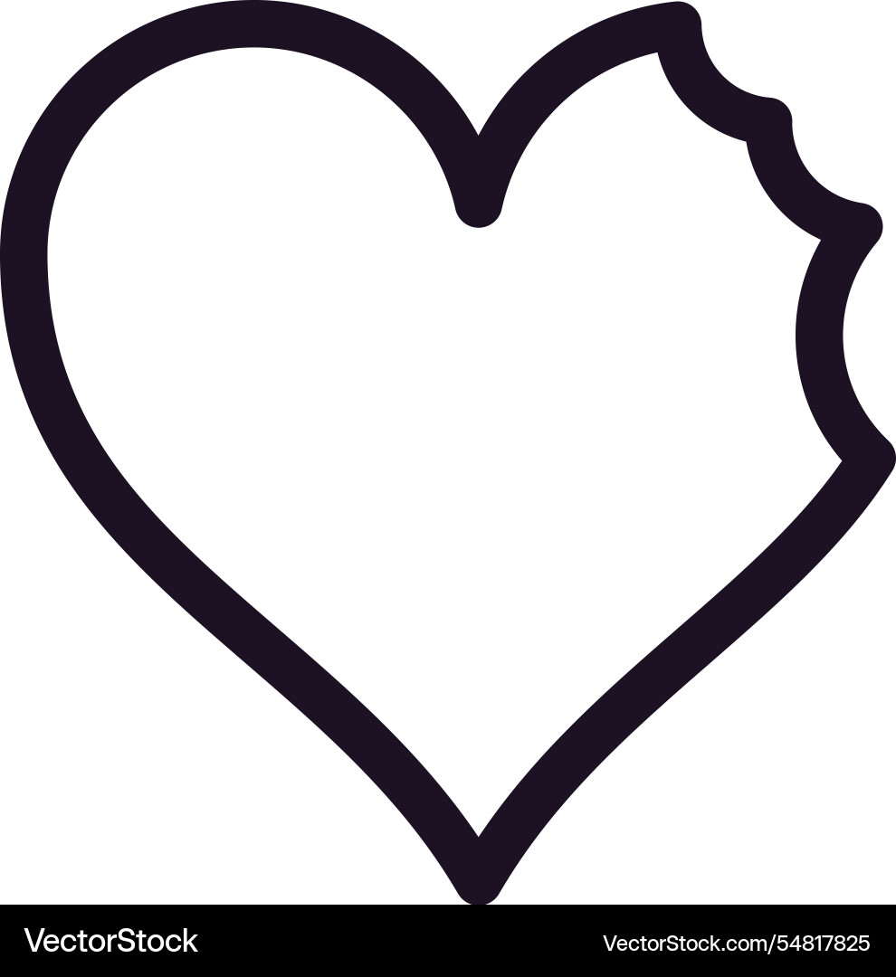 Simple of a bitten heart Royalty Free Vector Image