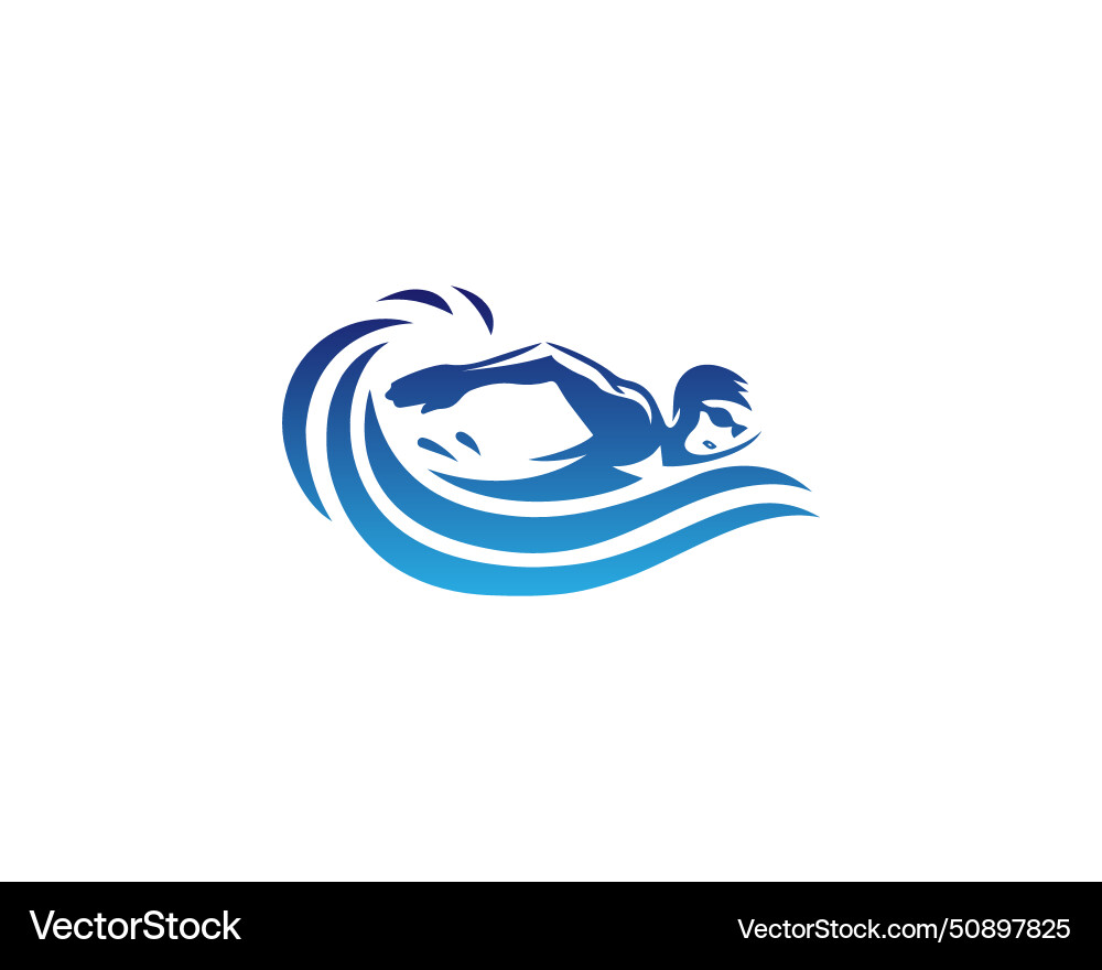 Swimming logo design Royalty Free Vector Image