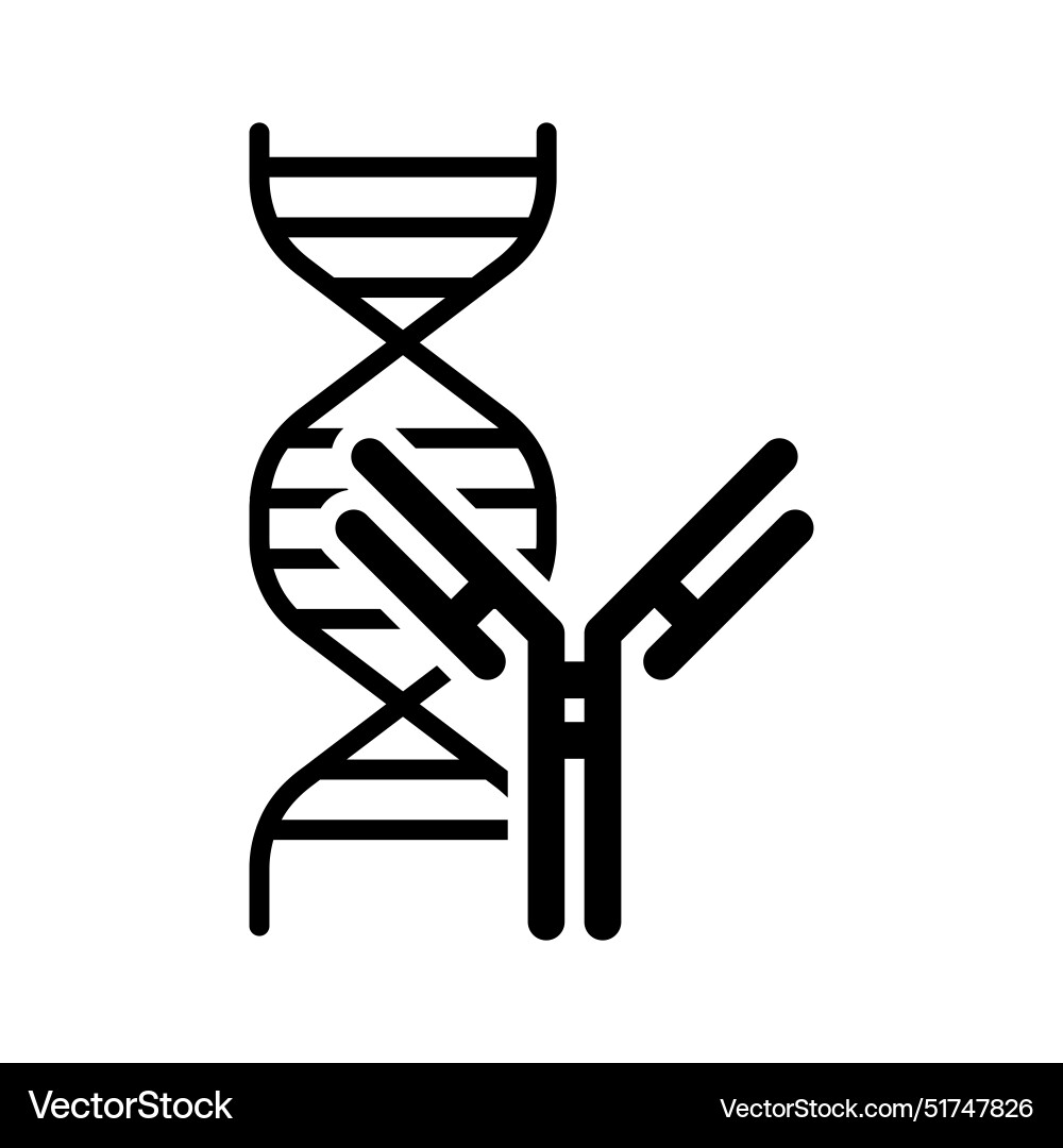 Antibody with dna icon Royalty Free Vector Image