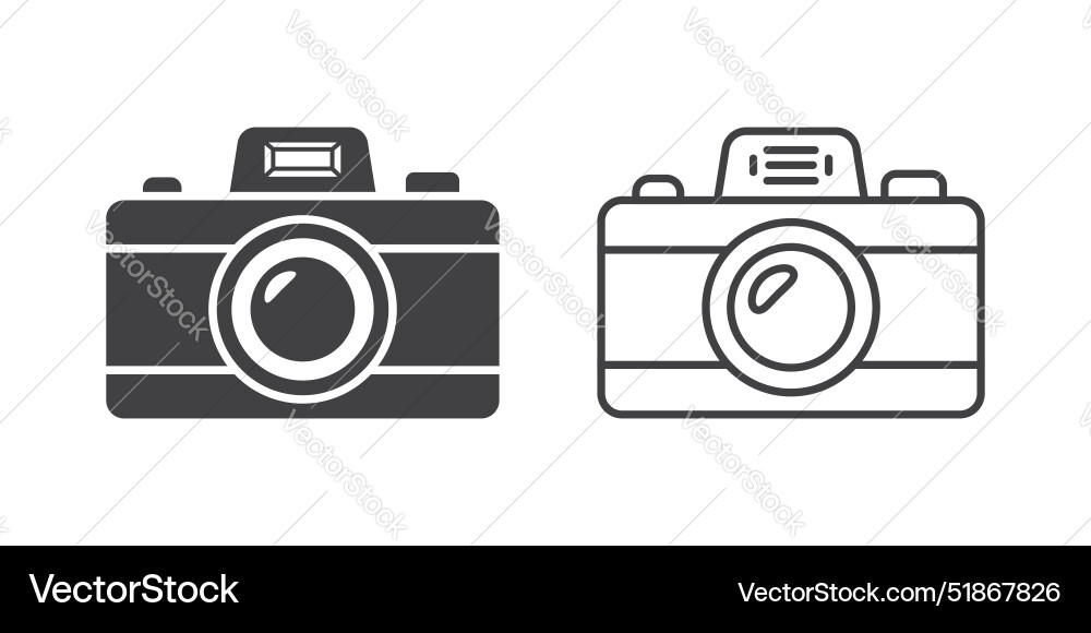 Camera icon in flat style photography on isolated Vector Image