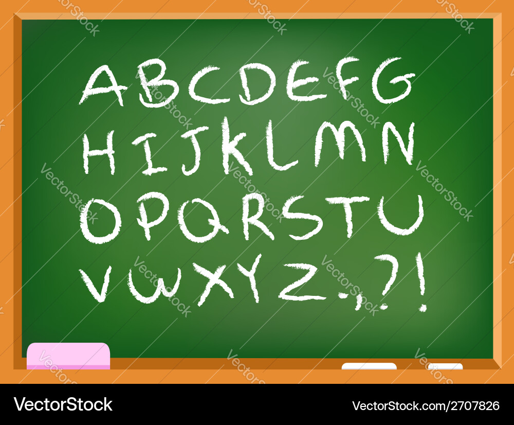 Chalkboard alphabet Royalty Free Vector Image - VectorStock