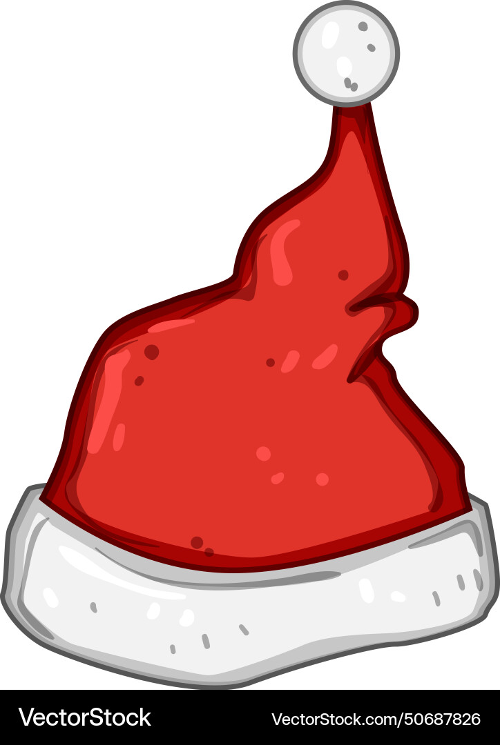 Christmas hat santa cartoon Royalty Free Vector Image