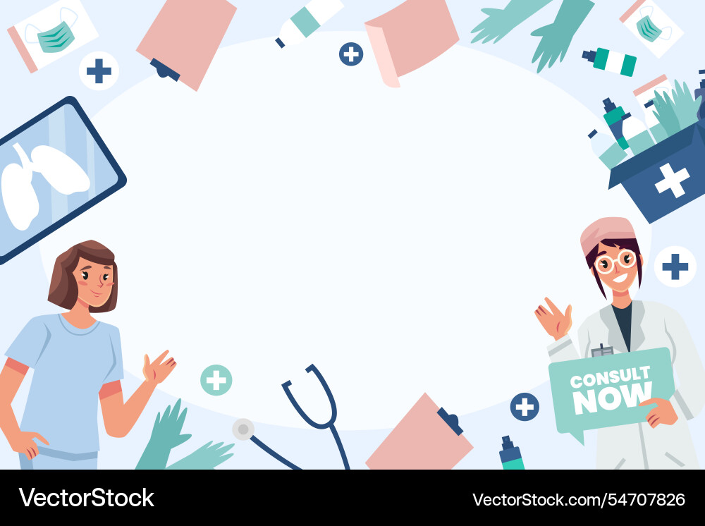 Hand drawn flat health services composition Vector Image