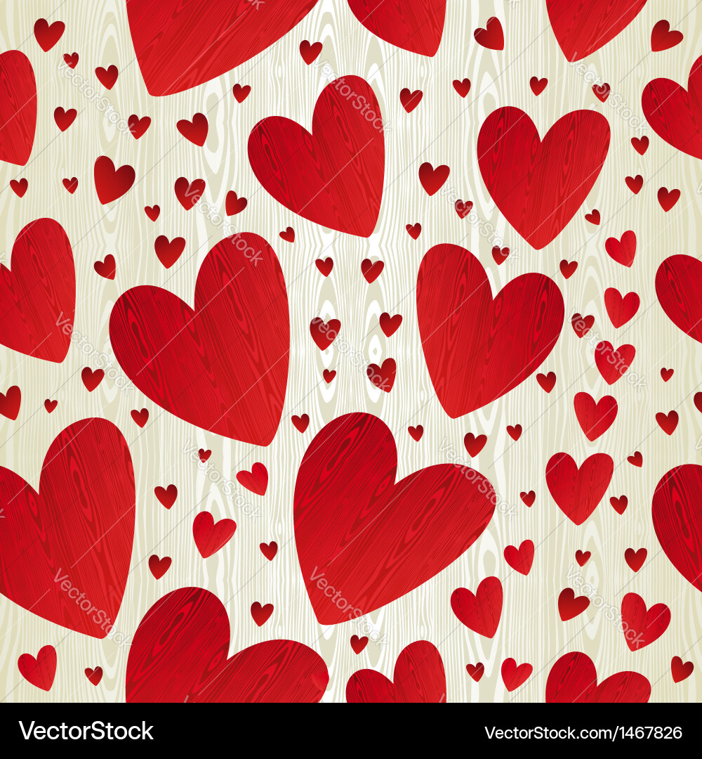 Love hearts wooden pattern Royalty Free Vector Image