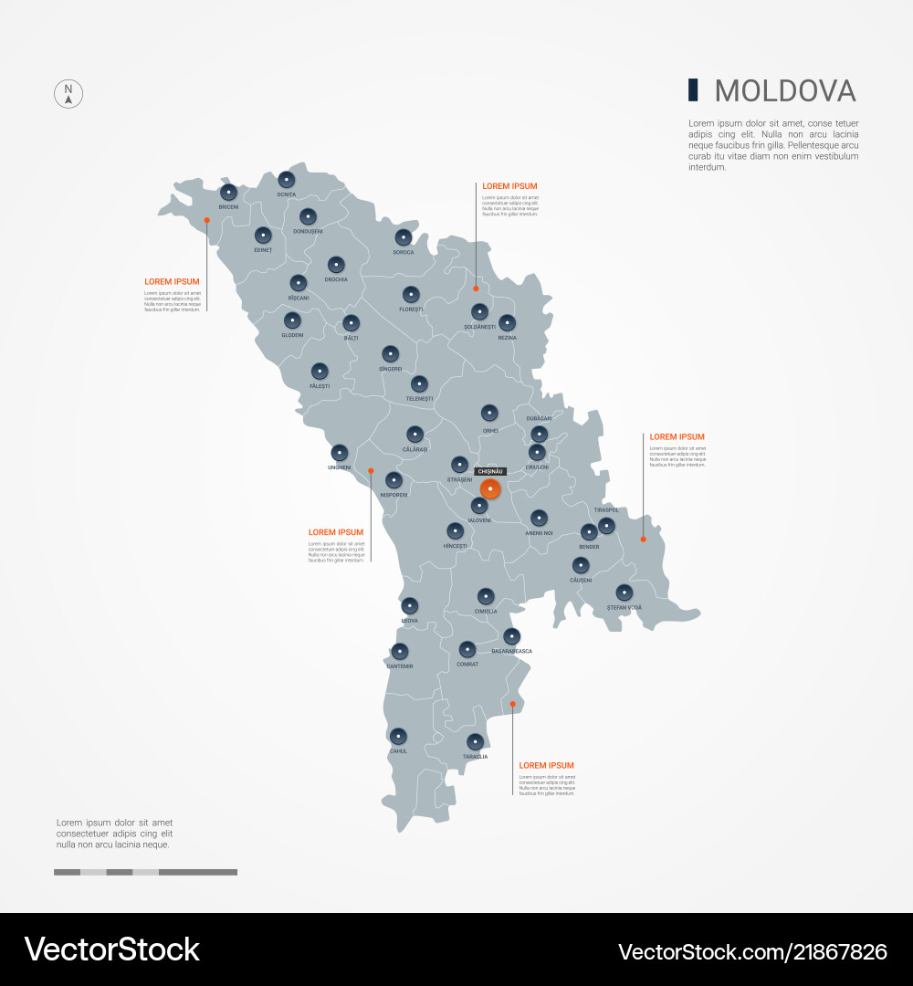 Moldova infographic map Royalty Free Vector Image