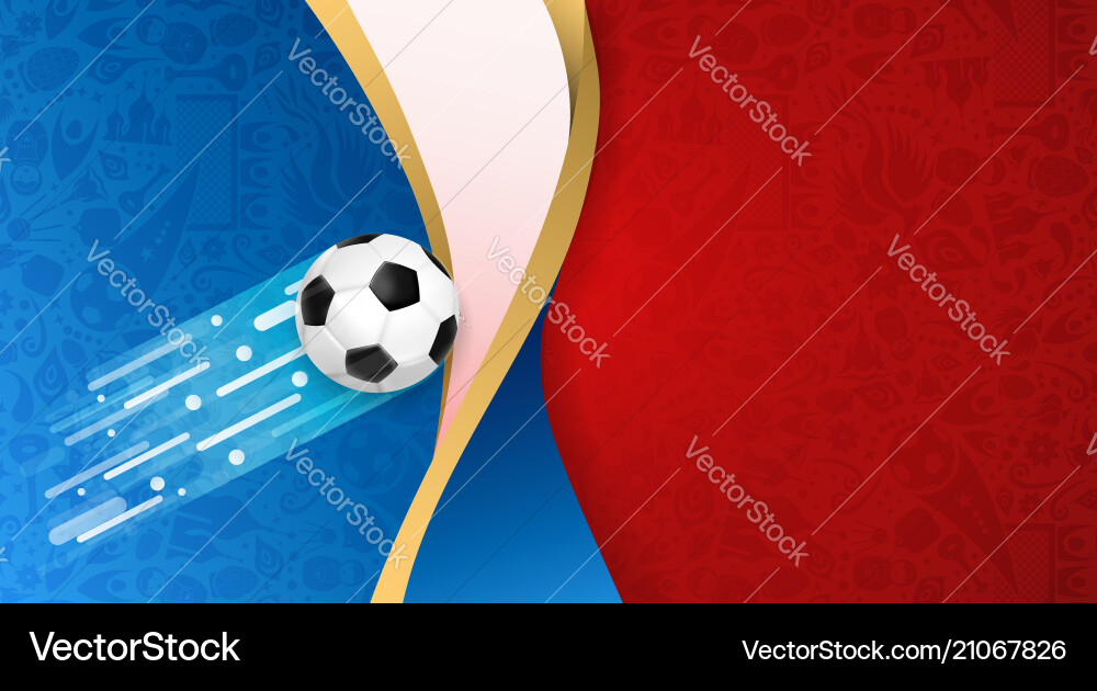 Russian soccer ball flag color background Vector Image