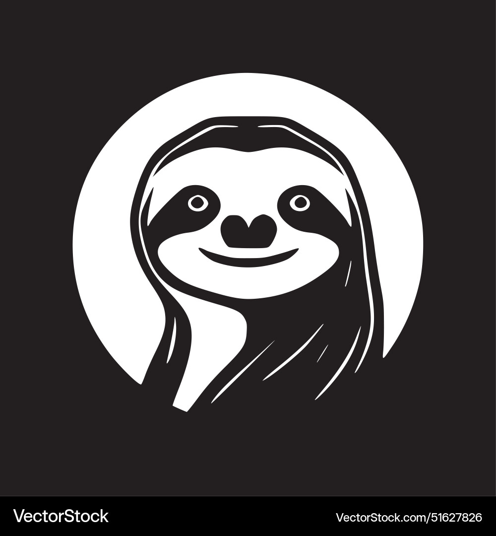 Sloth - black and white isolated icon Royalty Free Vector