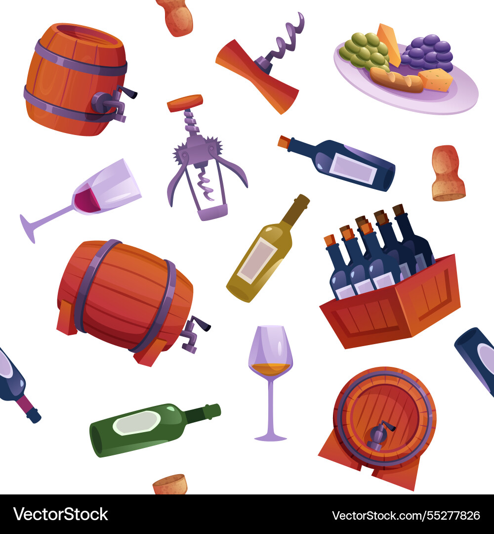 Wine pattern alcohol red and white wines Vector Image