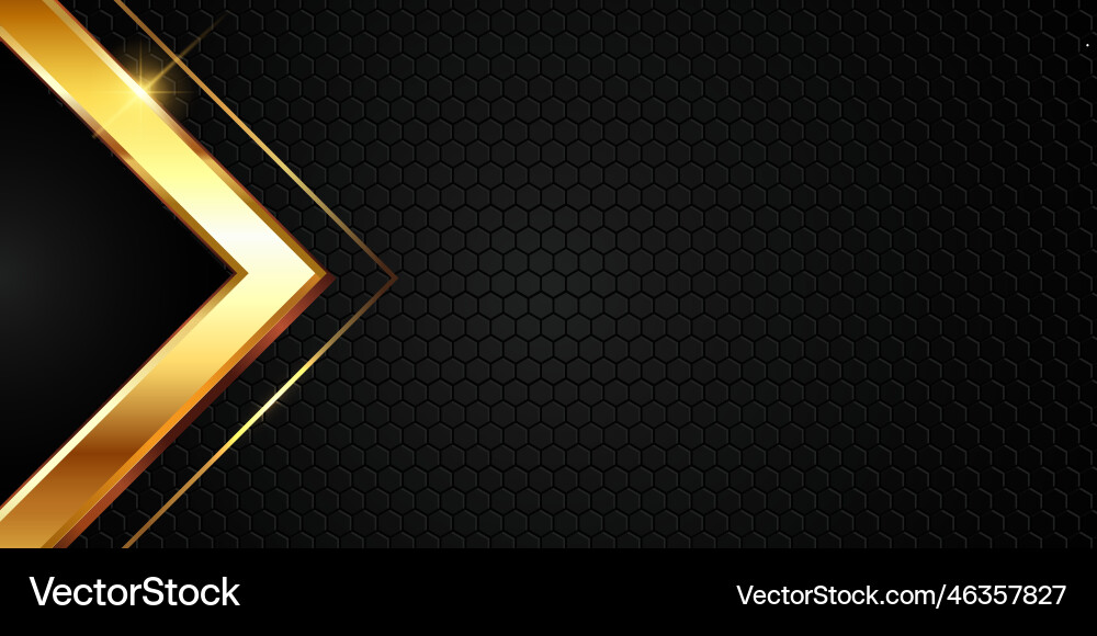 Abstract banner design with gold metallic texture Vector Image