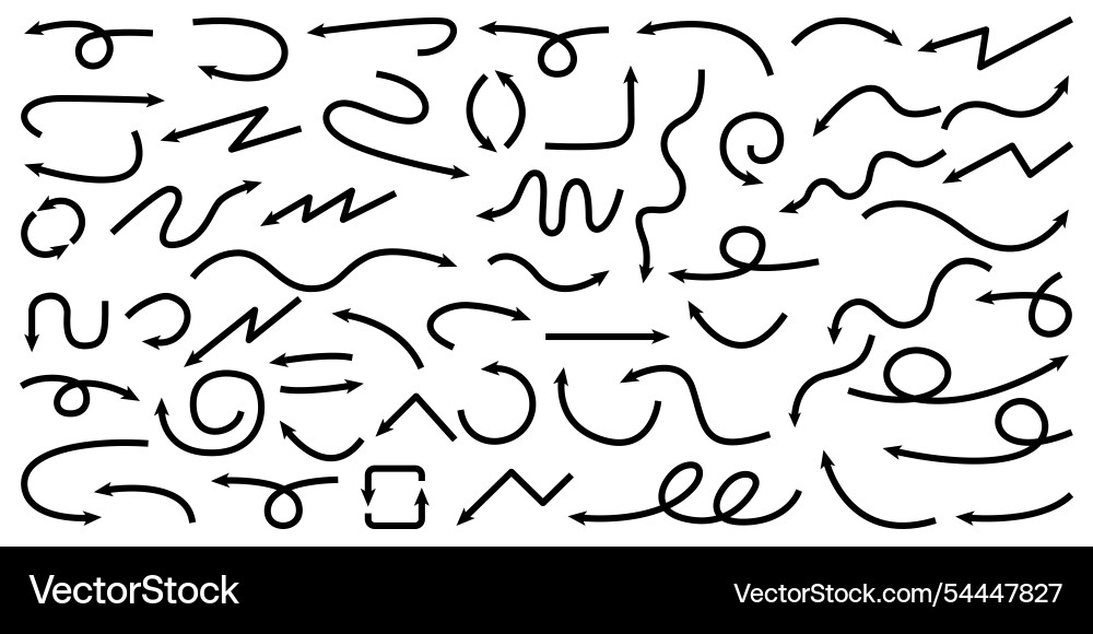 Arrow lines collection set Royalty Free Vector Image