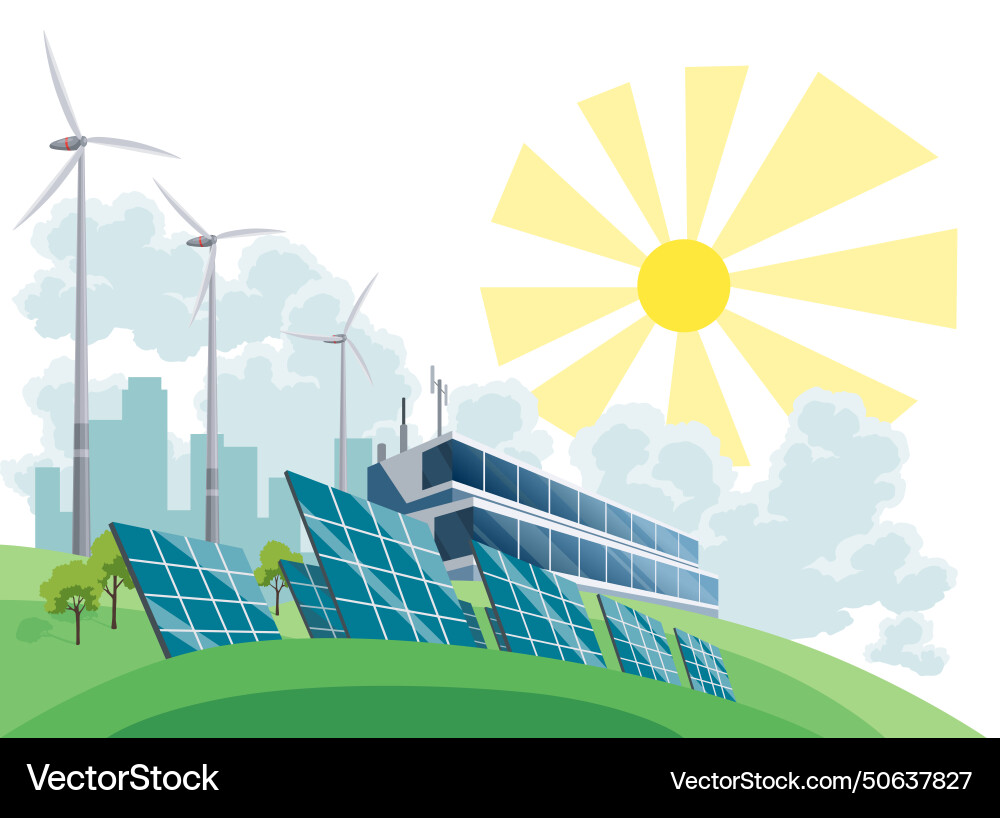 Clean electric energy concept renewable Royalty Free Vector