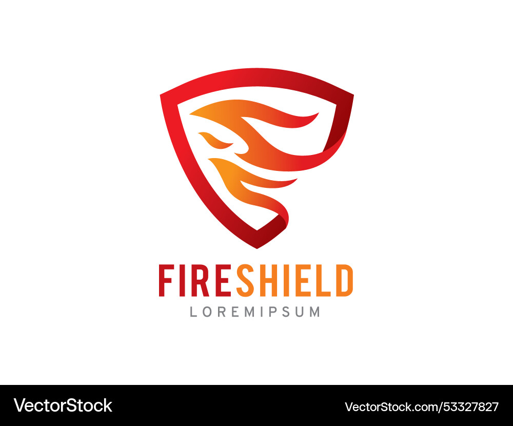 Fire and shield logo symbol or icon template Vector Image